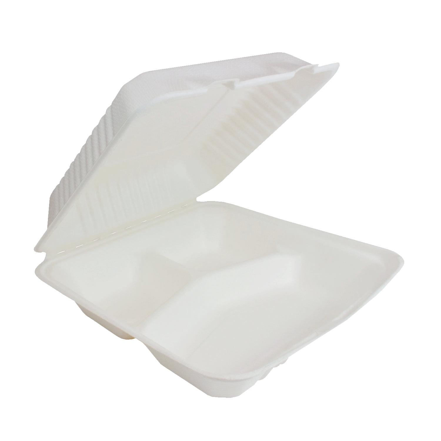 GreenSmart Compostable Paper Square Container 3 Pockets, Clamshell Lid ...