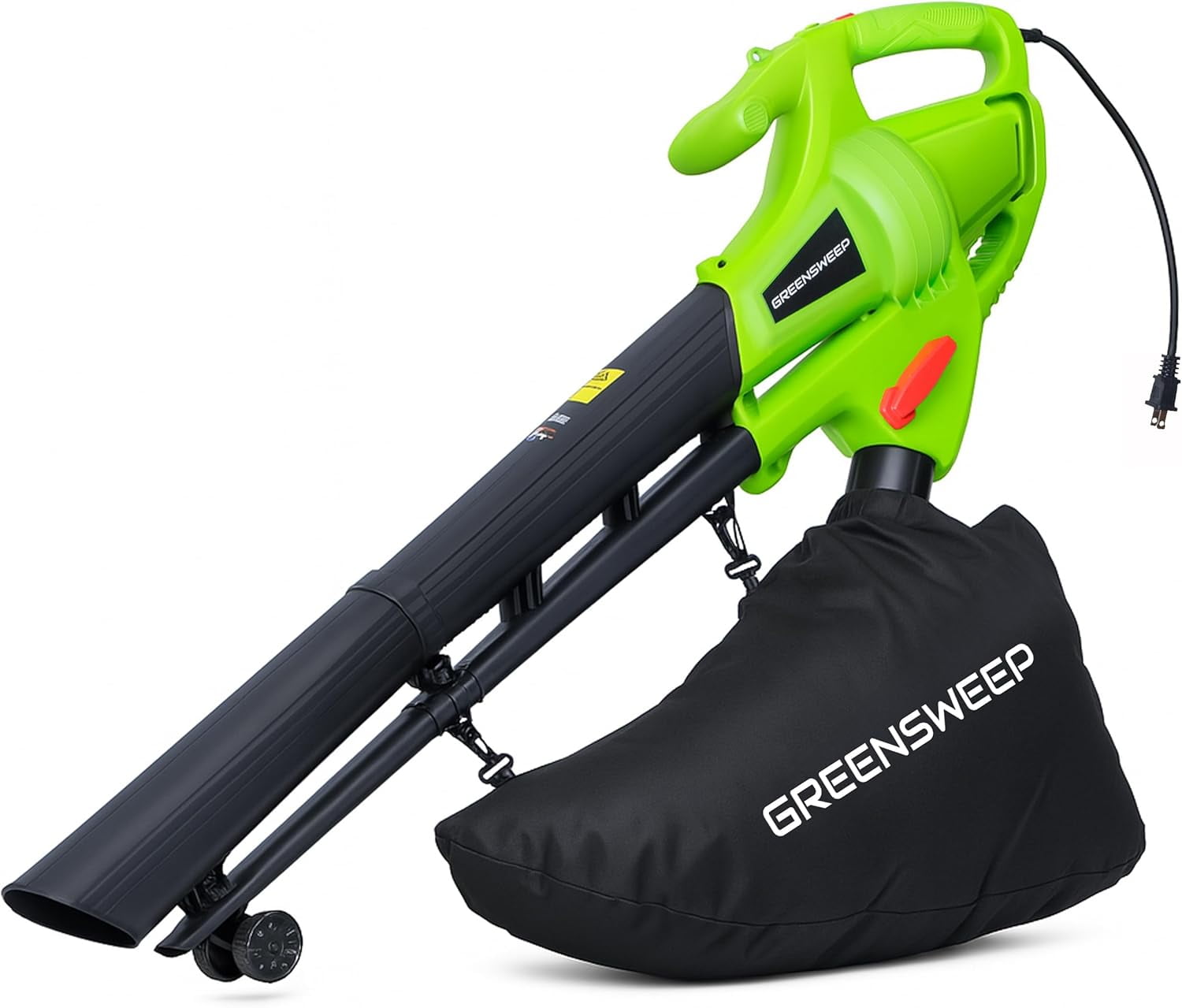 GreenSweep 3-in-1 Leaf Blower Vacuum Mulcher, 10 Amp, Lightweight ...