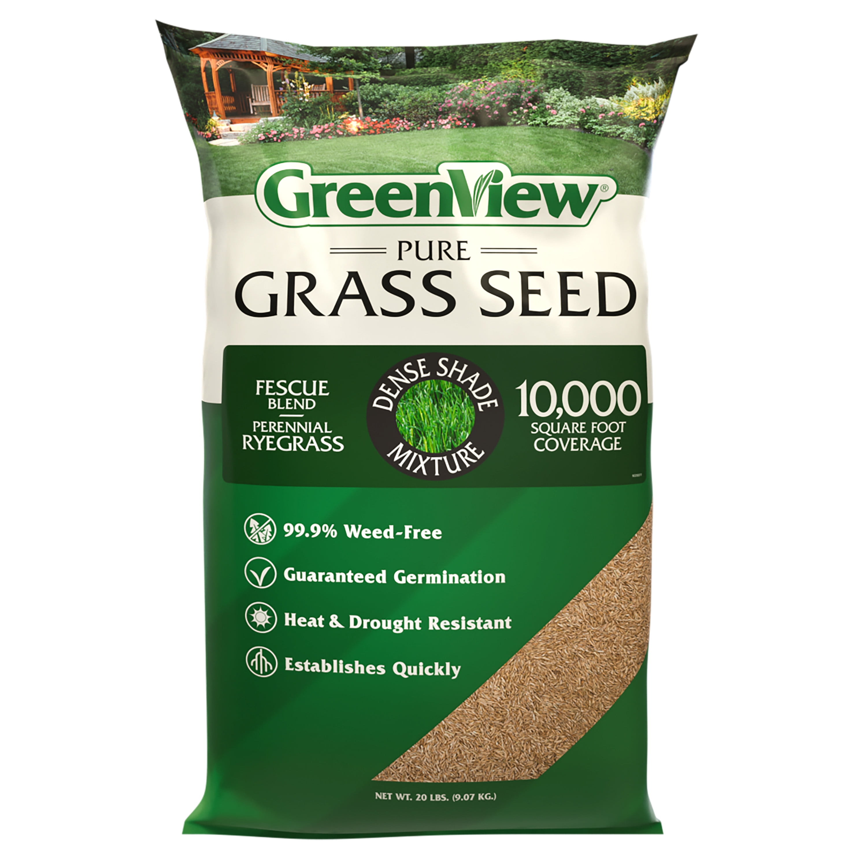 GreenView Pure Grass Seed Dense Shade Mixture, 20 lb. Bag – Covers up ...
