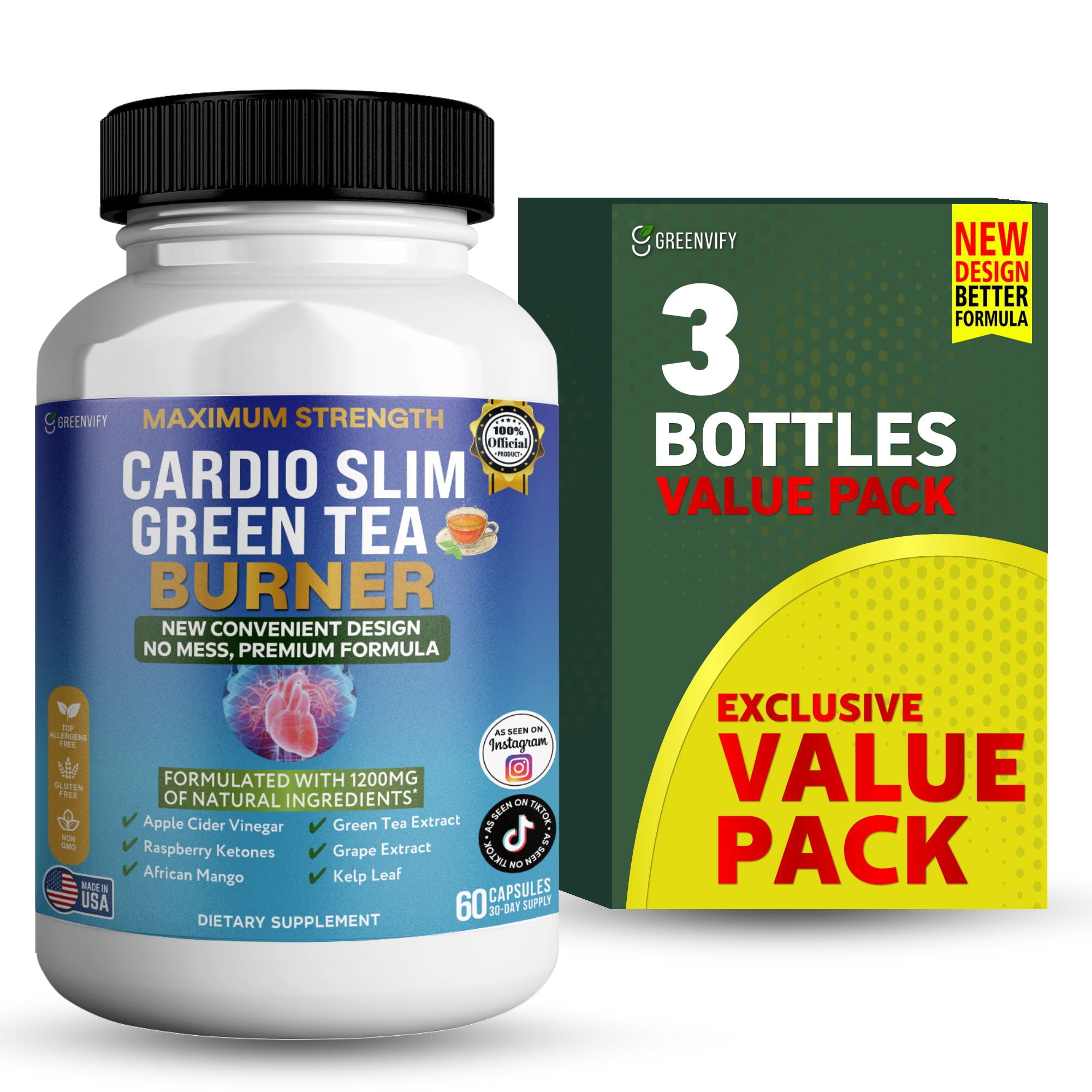 GreenVify Cardio Slim Green Tea Burner – Green Tea Energy & Active ...