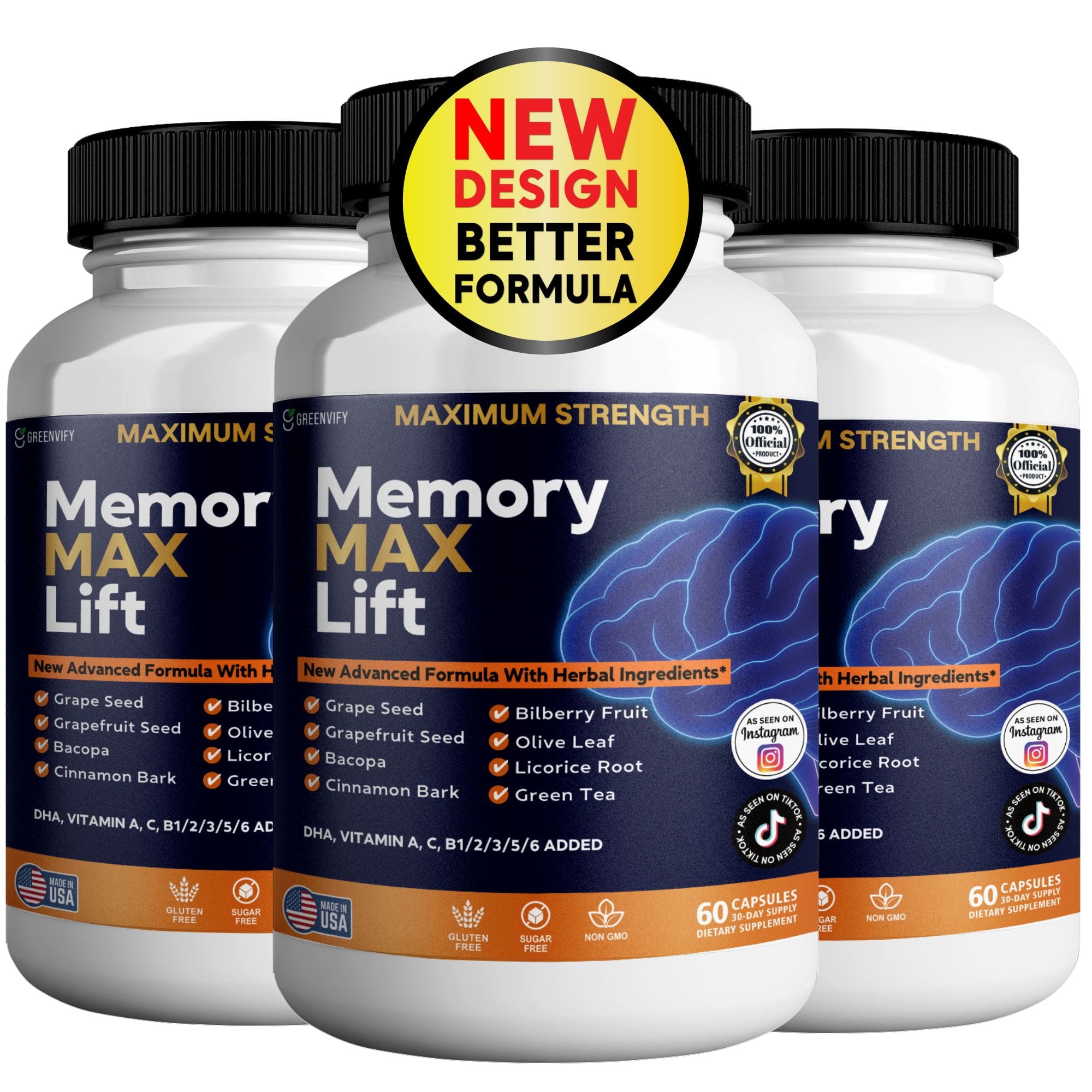 GreenVify Memory Max Lift Brain & Memory Support Supplement - Walmart.com