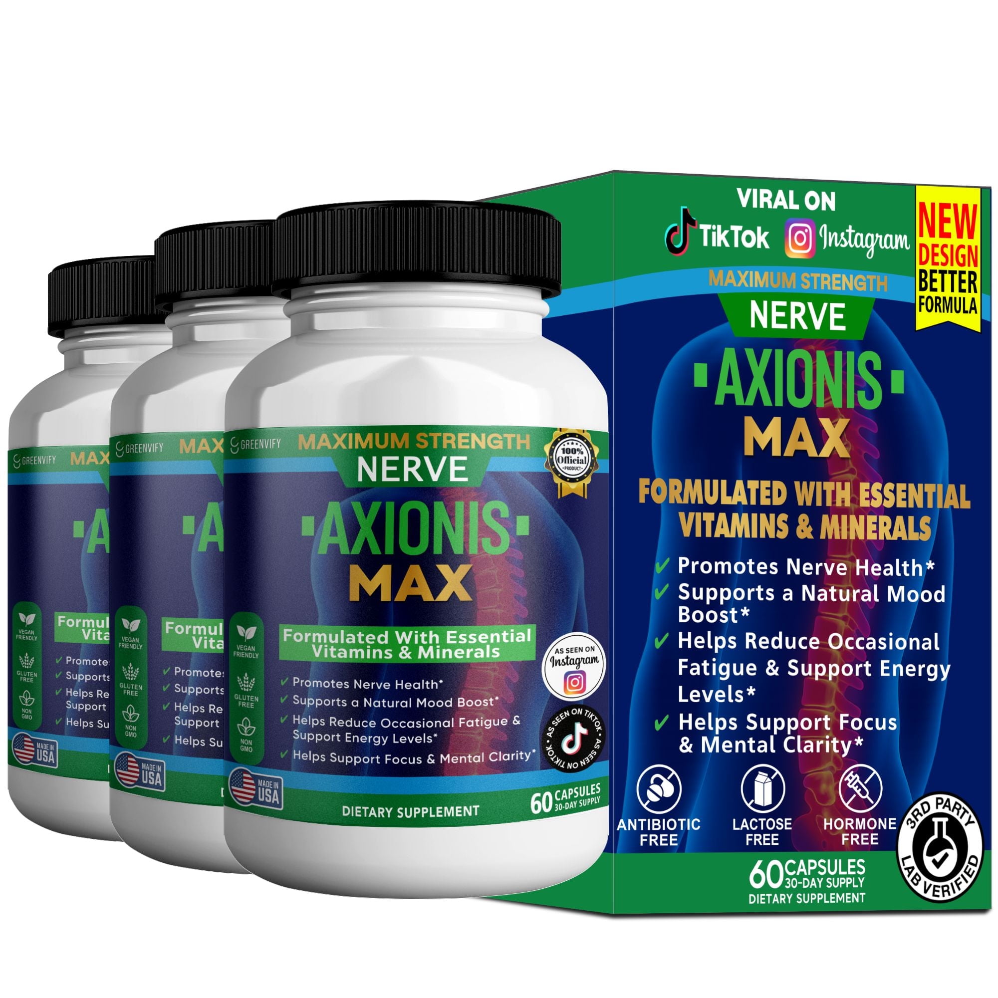 GreenVify Nerve Axionis Max – Daily Nerve & Wellness Support Supplement ...