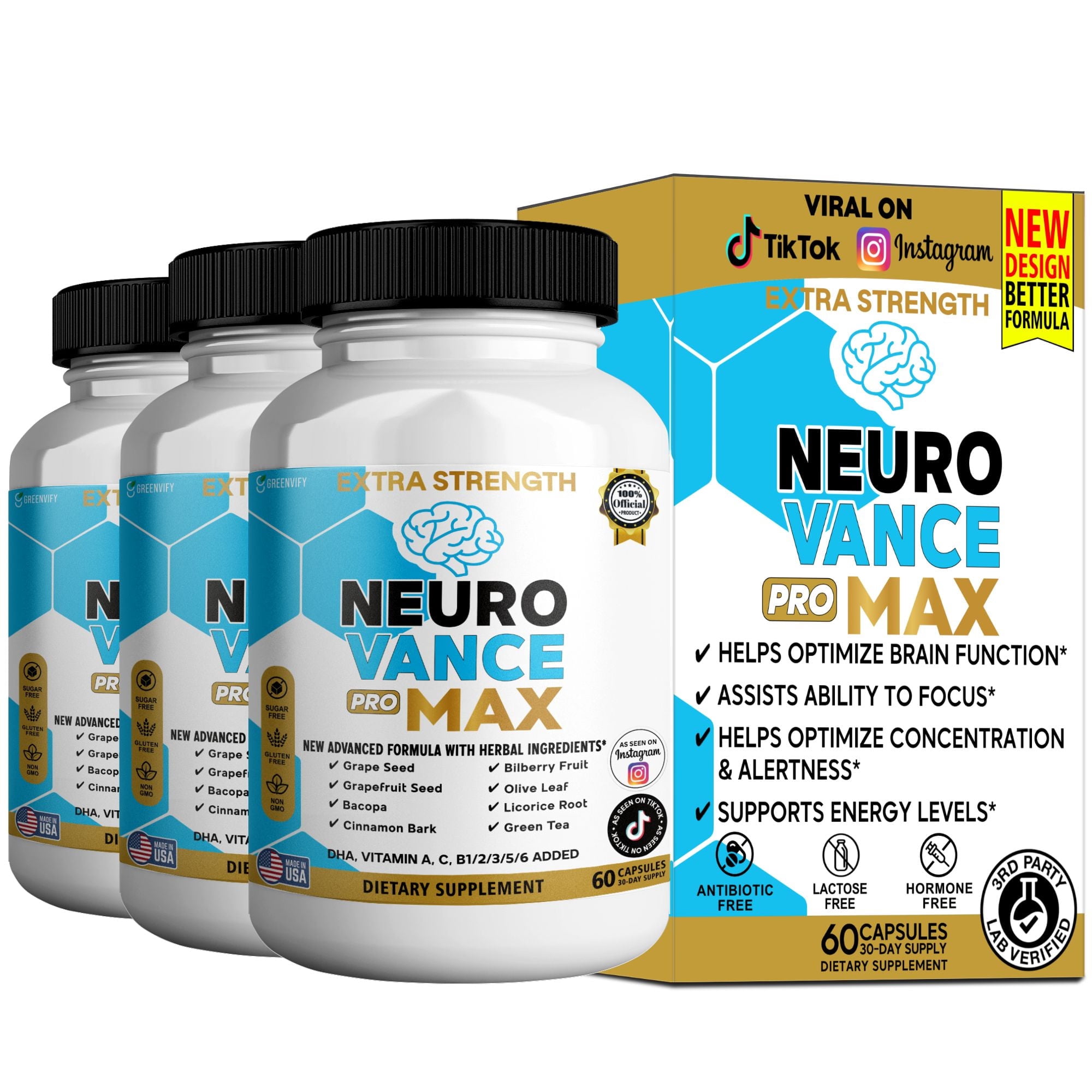 GreenVify Neuro Vance Pro Max – Brain Wellness, Focus & Cognitive ...