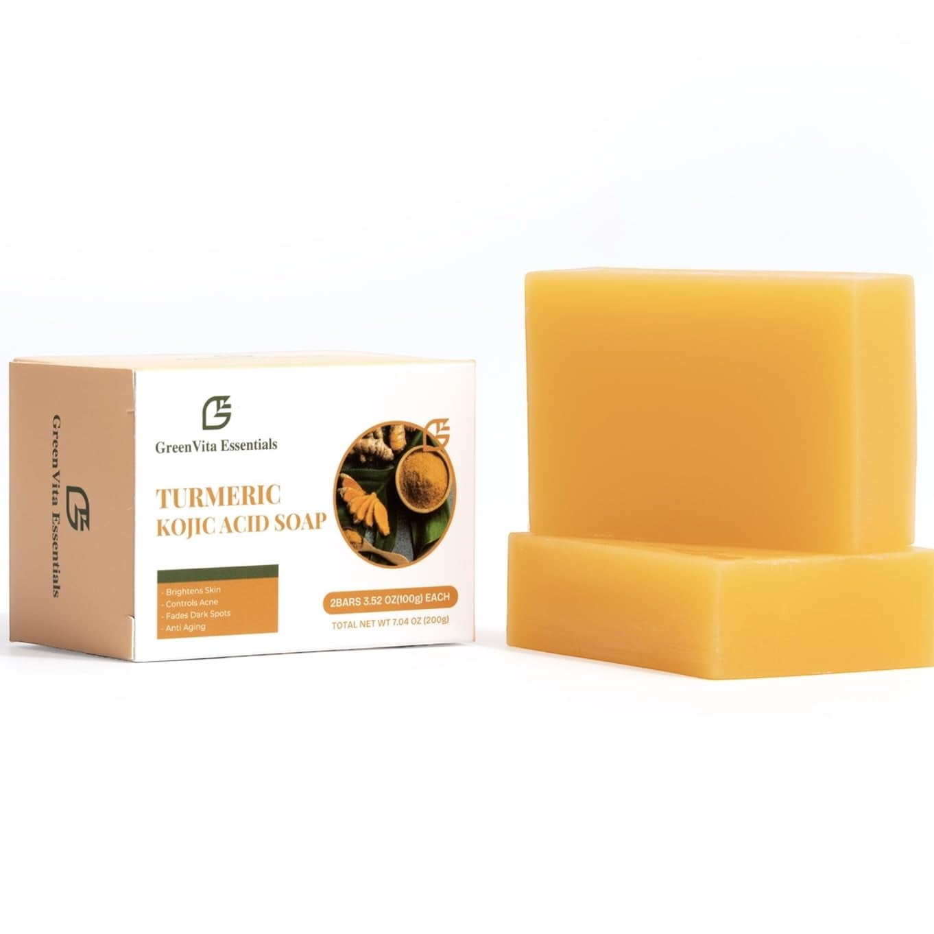 GreenVita Essentials Turmeric Kojic DMF15 Acid Soap- Skin and Body ...