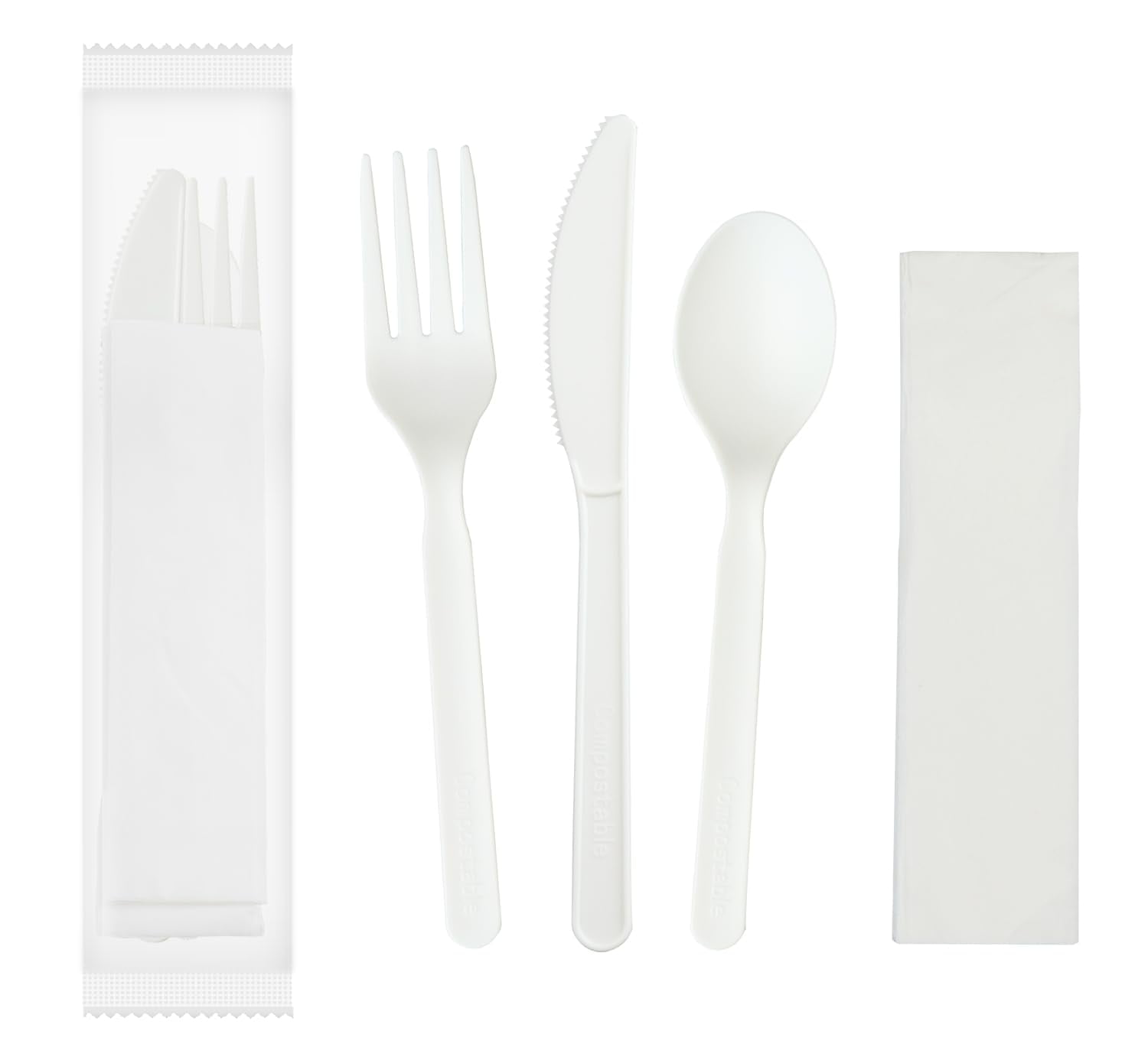 GreenWorks 6" Compostable CPLA Cutlery Kits, BPI Certified 200 Sets ...