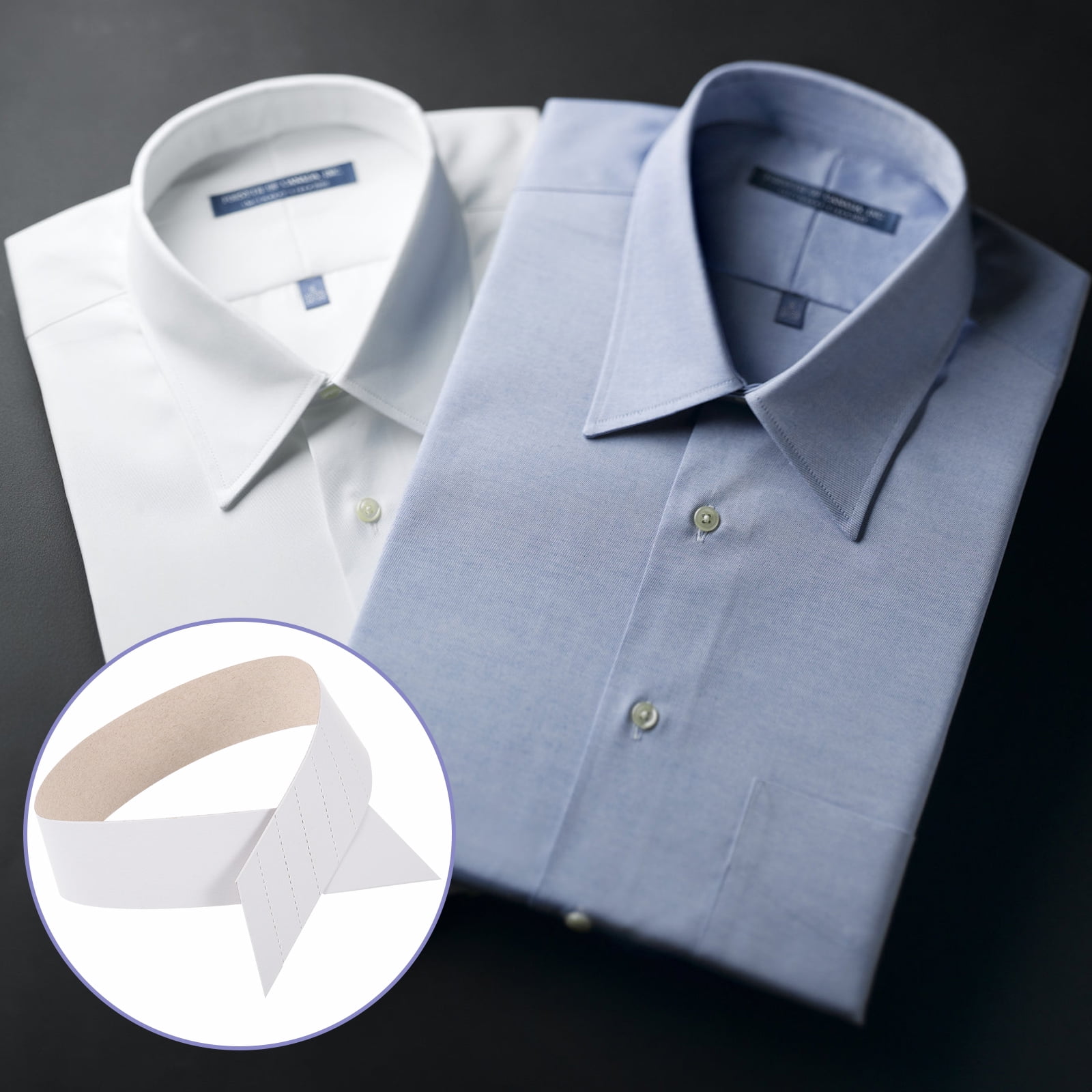 Greenadscape 100Pcs Shirt Collar Support White Cardboard Collar Shaping ...