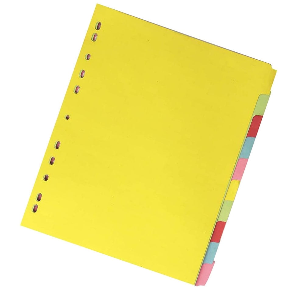 Greenadscape 12Pcs Assorted Color Plastic Paper Tab Dividers for Binder ...