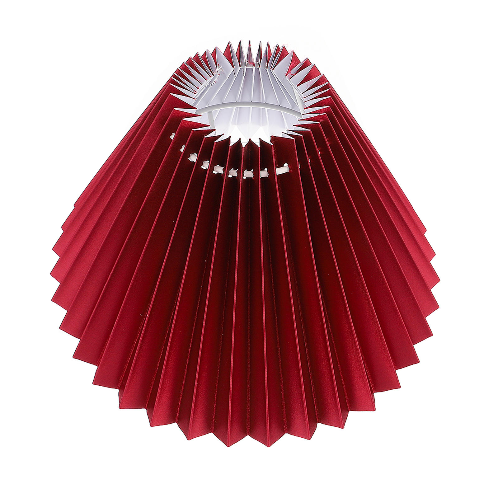 Greenadscape 1Set Iron Base Red Fabric Pleated Lamp Shade Lamps Dust ...
