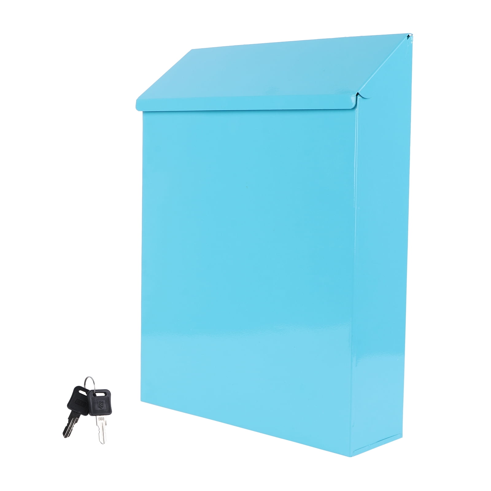 Greenadscape Rectangular Mailbox Blue Iron 1Pack 11.6x8.7x2.6in ...
