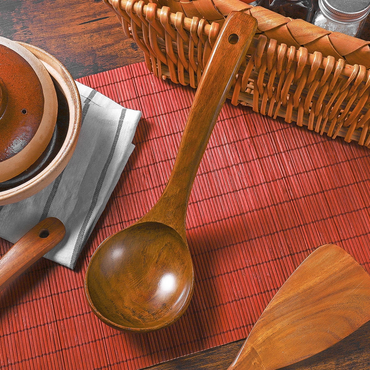 Greenadscape 1Set Soup Ladle Deep Spoons for Soup Bamboo Material for ...