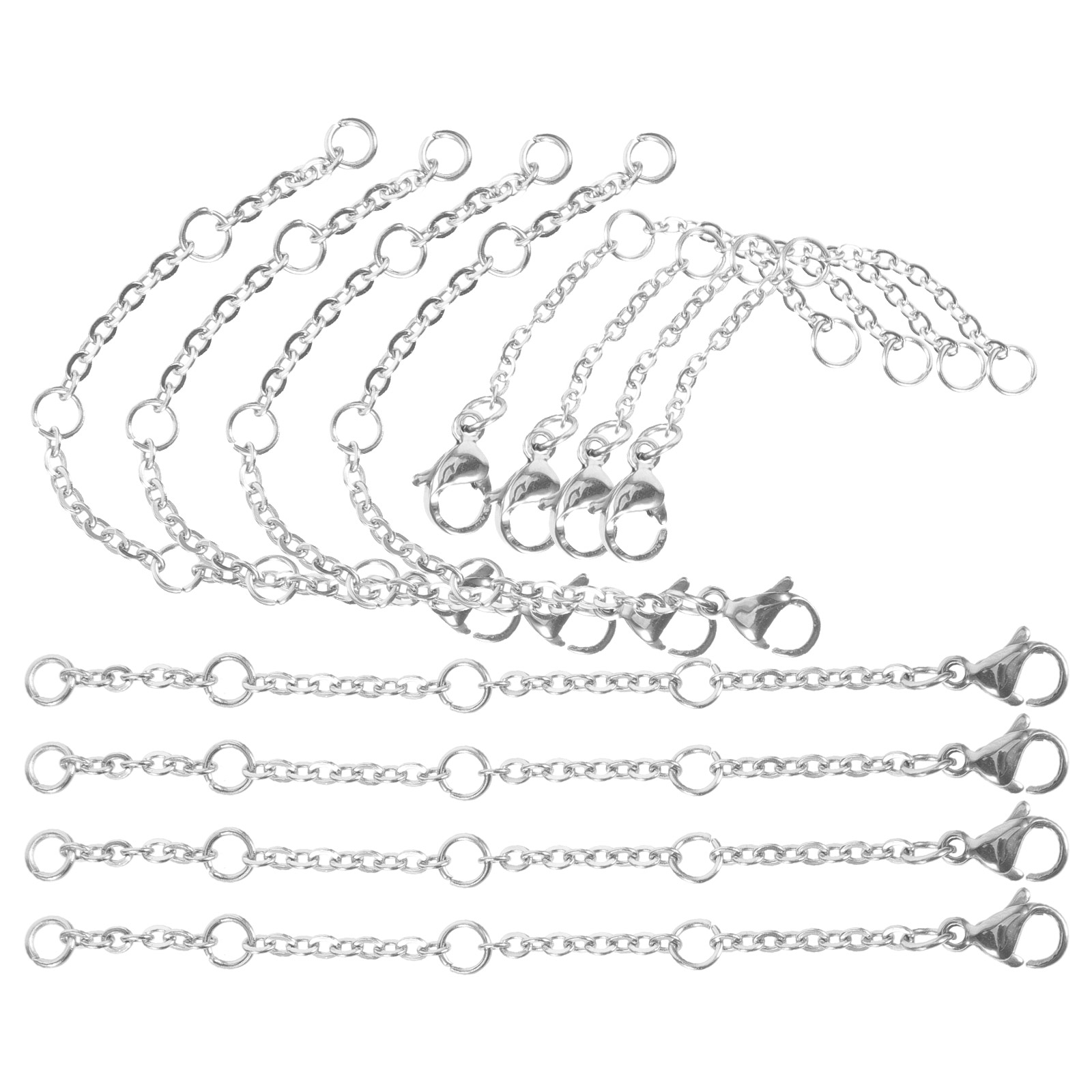 Greenadscape 30Pcs Chain Extenders Silver Metal Chain for Diy Use and ...