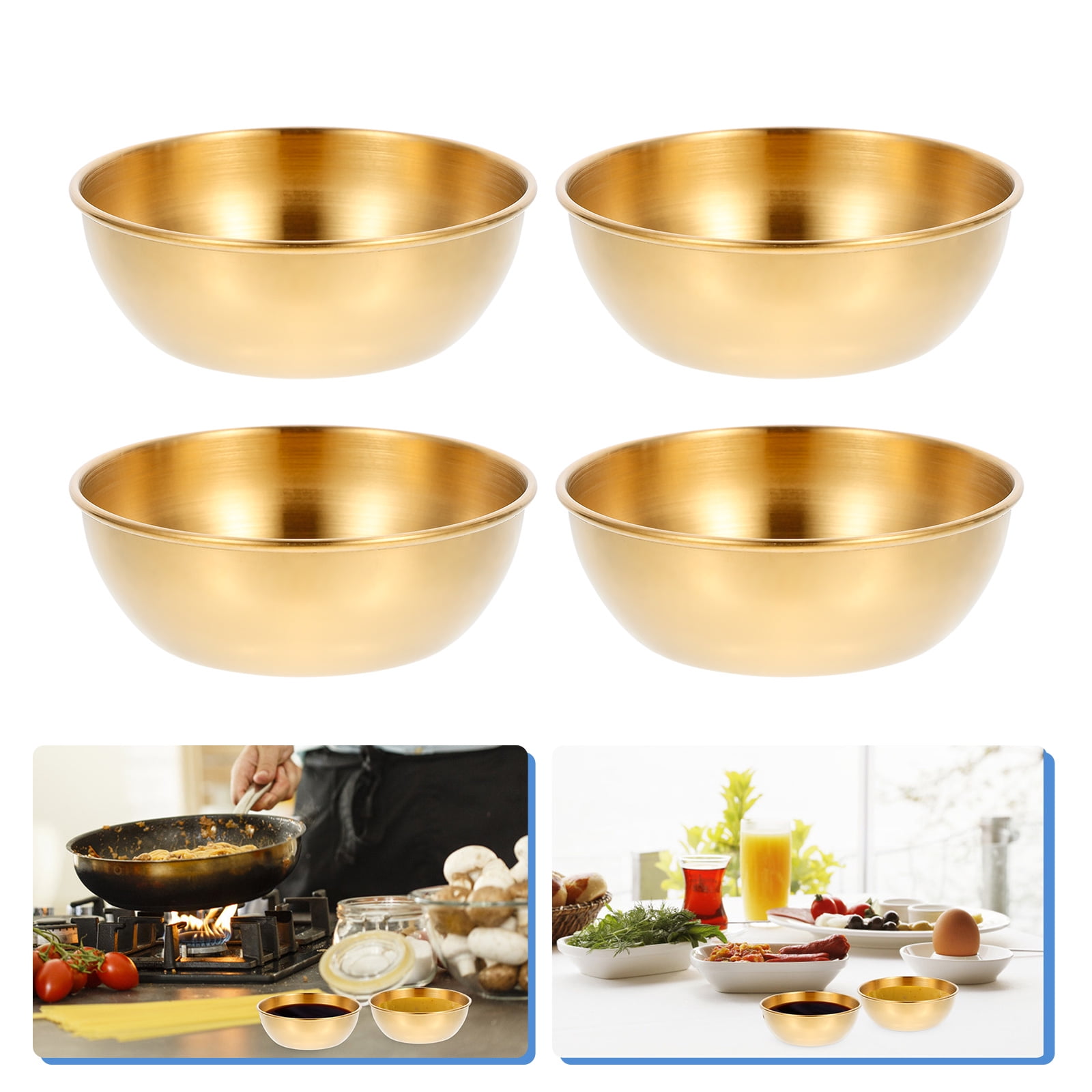 Greenadscape 4Pcs Stainless Steel Appetizer Serving Tray Banchan Dishes ...