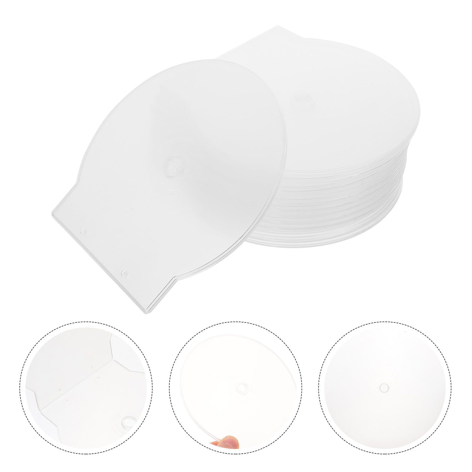 Greenadscape 50Set CD Storage Unit Clear Plastic for Portable Disc ...