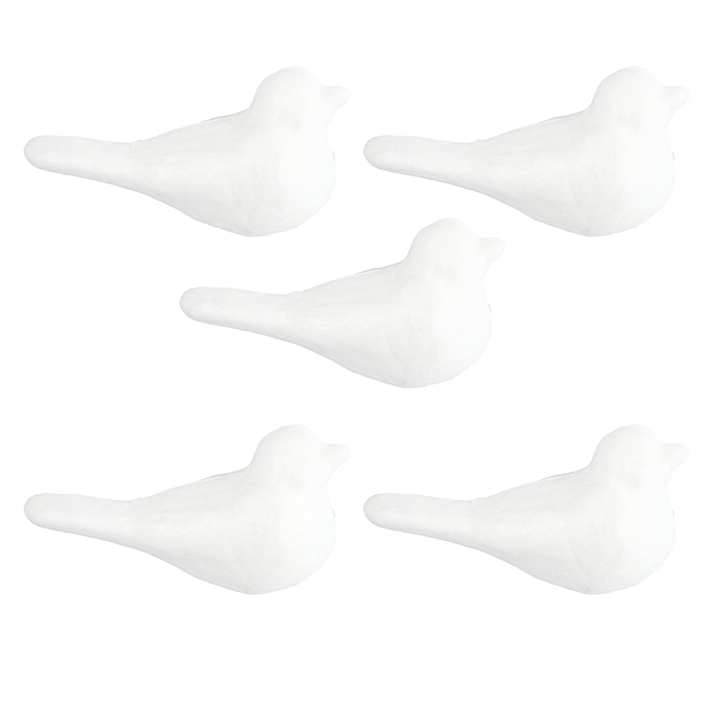 Greenadscape 5Pcs White Foam Birds Bird Shaped Diy Model for School ...