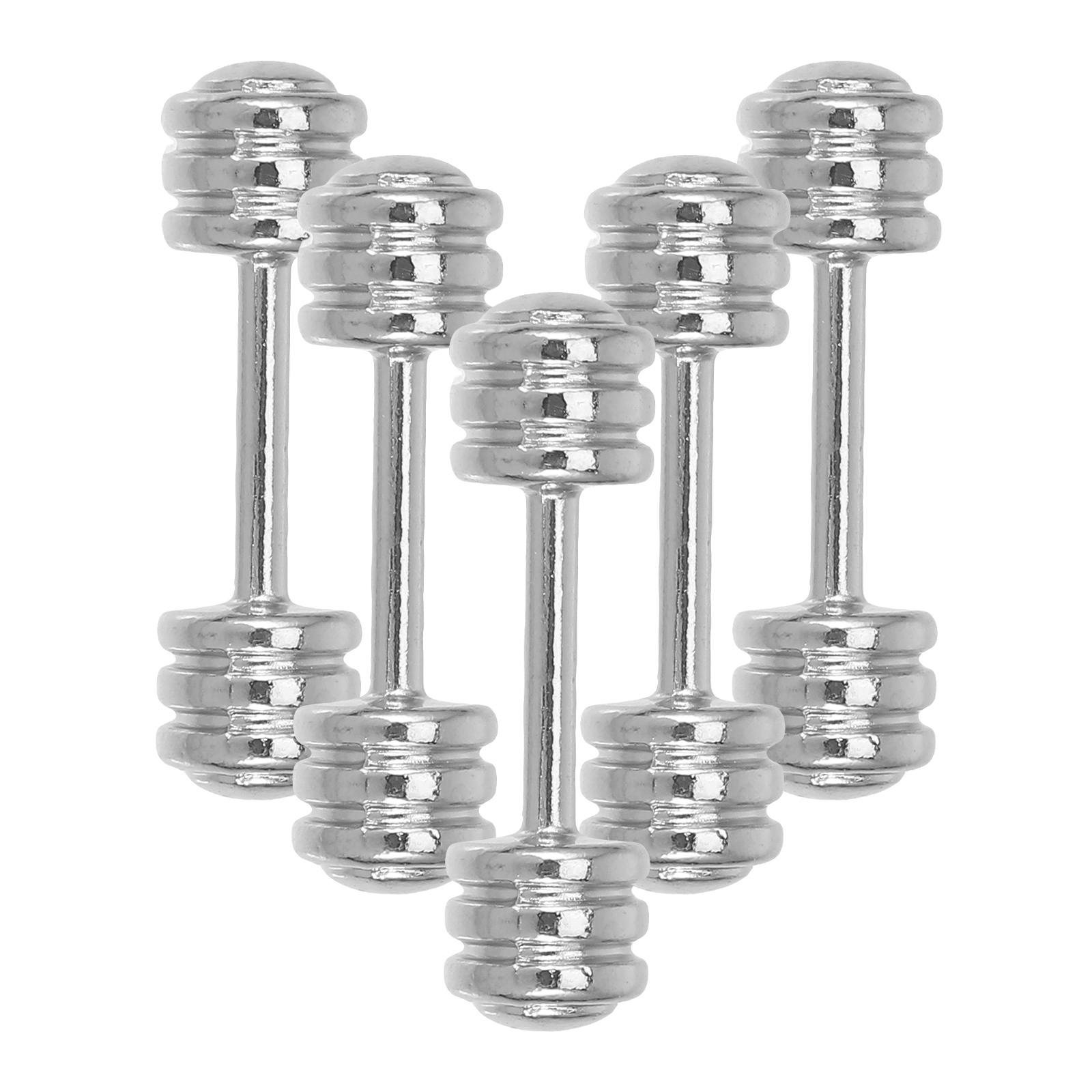 Greenadscape Stainless Steel Mini Dumbbells 5Pcs Photo Prop Silver ...