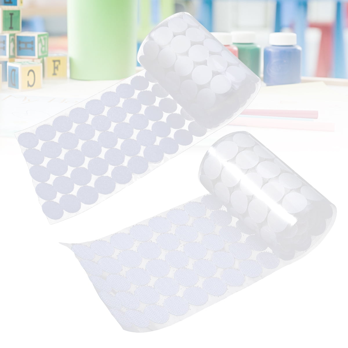 Greenadscape 900Pcs Tape Glue Sticky Tapes White Nylon Round Adhesive ...