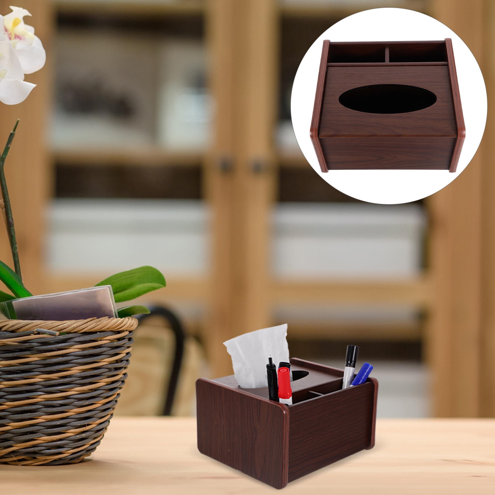 Greenadscape Elegant Tissue Paper Organizer 1Pack Rectangular Wooden ...