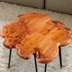 WELLAND Rustic Old Elm Wooden Coffee Table, 27 Inch Round, Natural ...