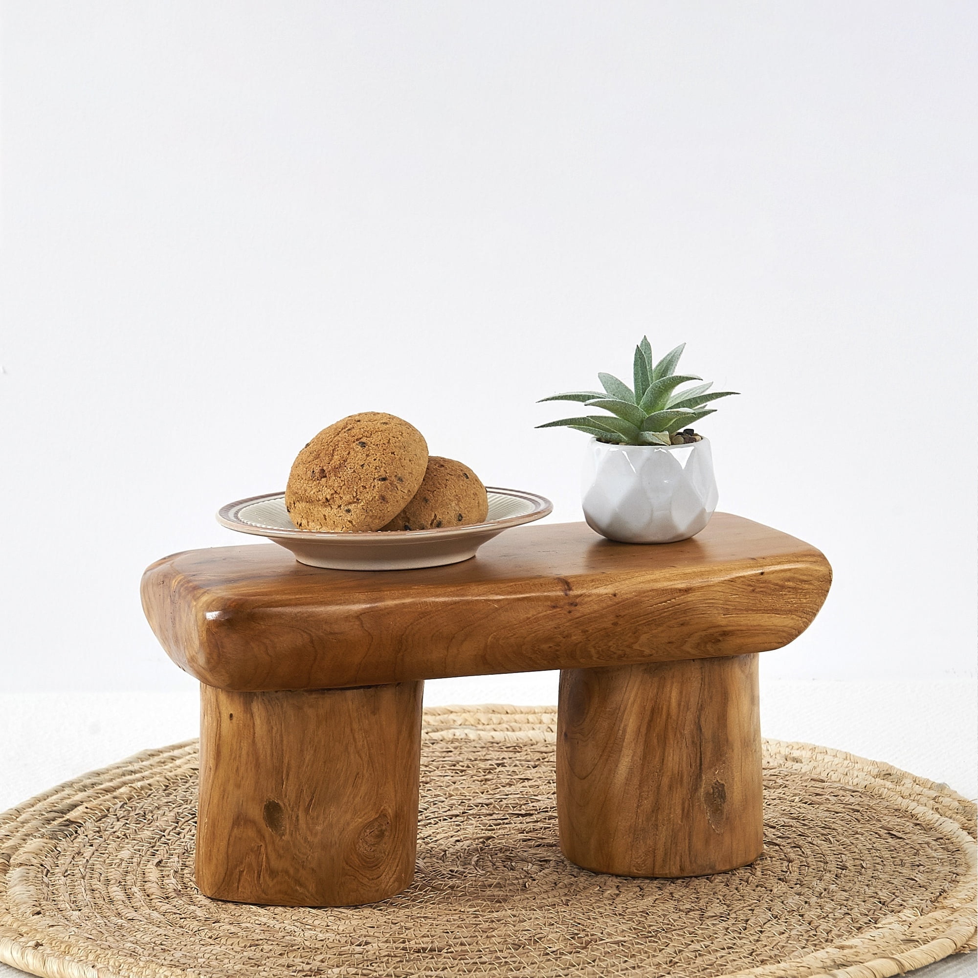 Greenage Natural Cedar Wood Serving Stand Rustic Wooden Pedestal Multi ...