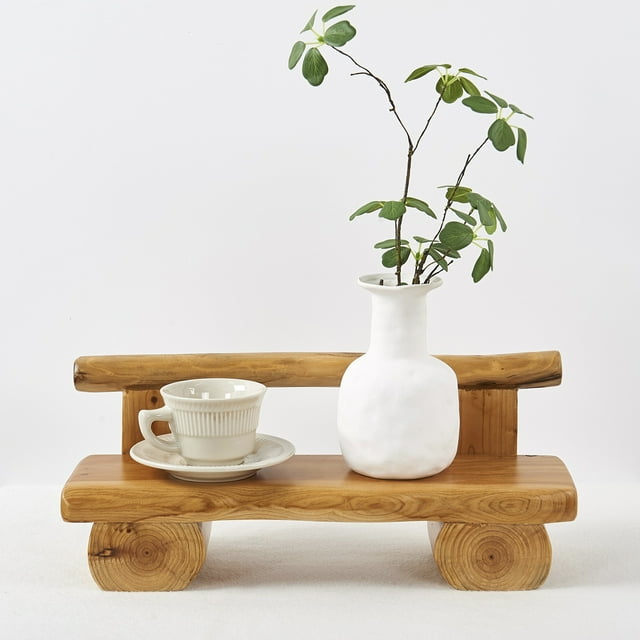 Greenage Natural Cedar Wood Serving Stand Rustic Wooden Pedestal Multi-Purpose Display Stand, 18 ...