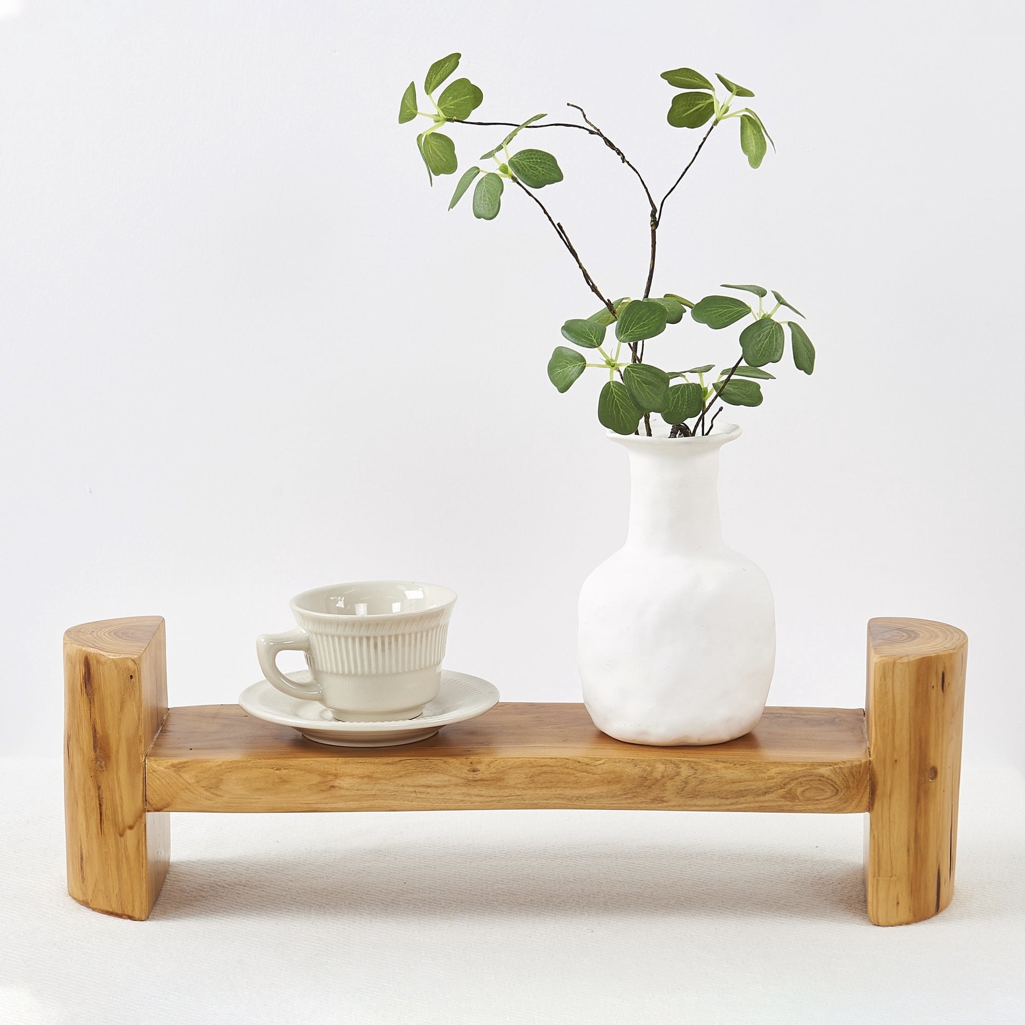 Greenage Natural Cedar Wood Serving Stand Rustic Wooden Pedestal Multi ...