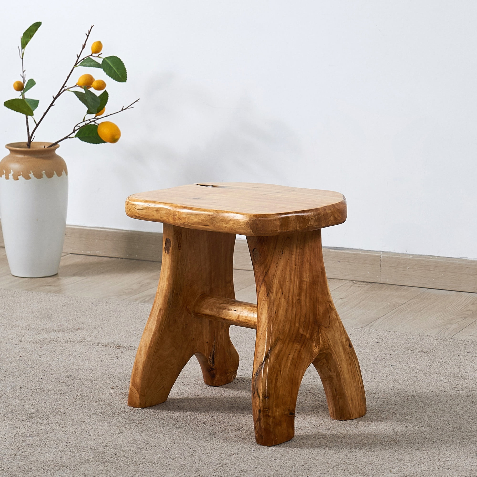 Greenage Rustic Cedar Roots A-Leg Stool, 15"x12"x13"H - Walmart.com