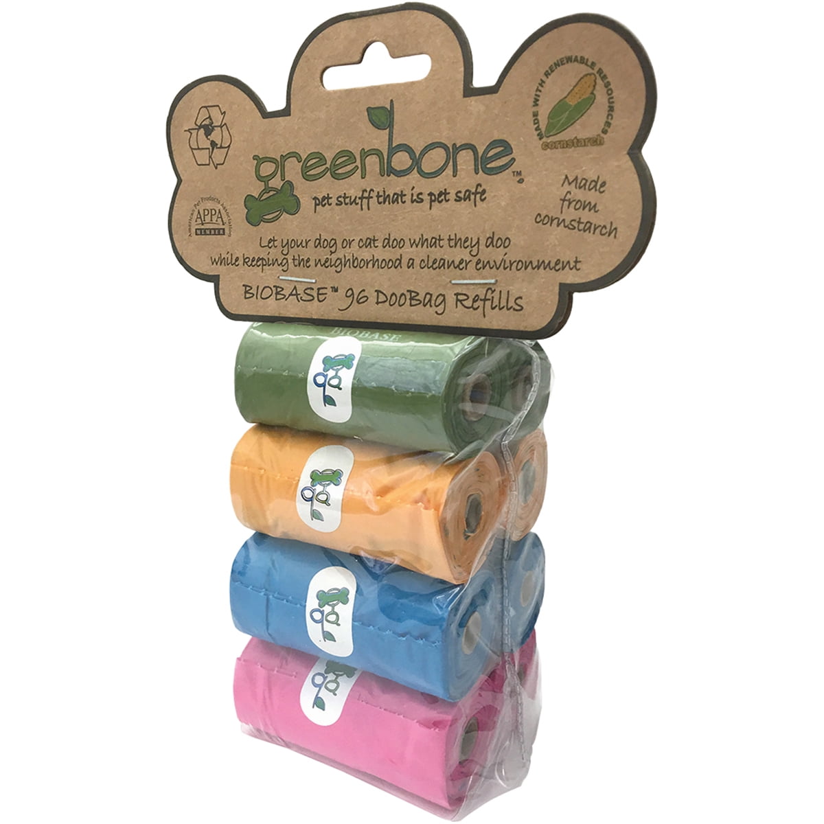 Greenbone Waste Bag Bio-Dispenser Refills 8 Rolls-96 Bags - Walmart.com