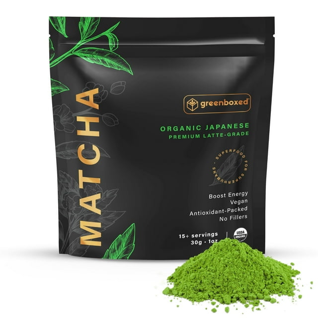 Greenboxed Organic Japanese Matcha Green Tea Powder, Latte Grade ...