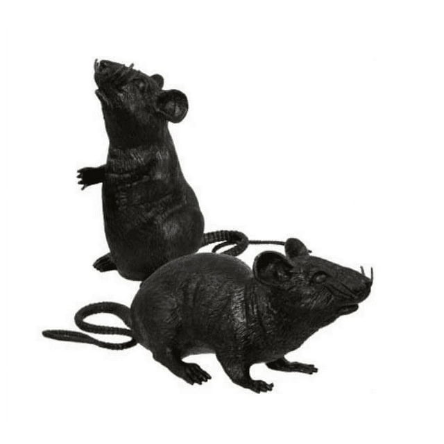 Greenbrier International 2 Black Plastic Squeezable Squeaking Rats ...