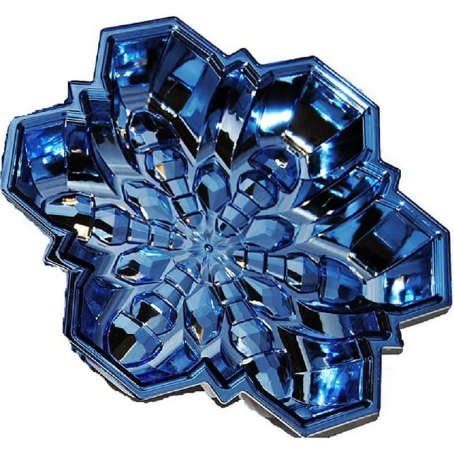 CHristmas House Metallic Molded Plastic Christmas Trays Blue Snowflake ...