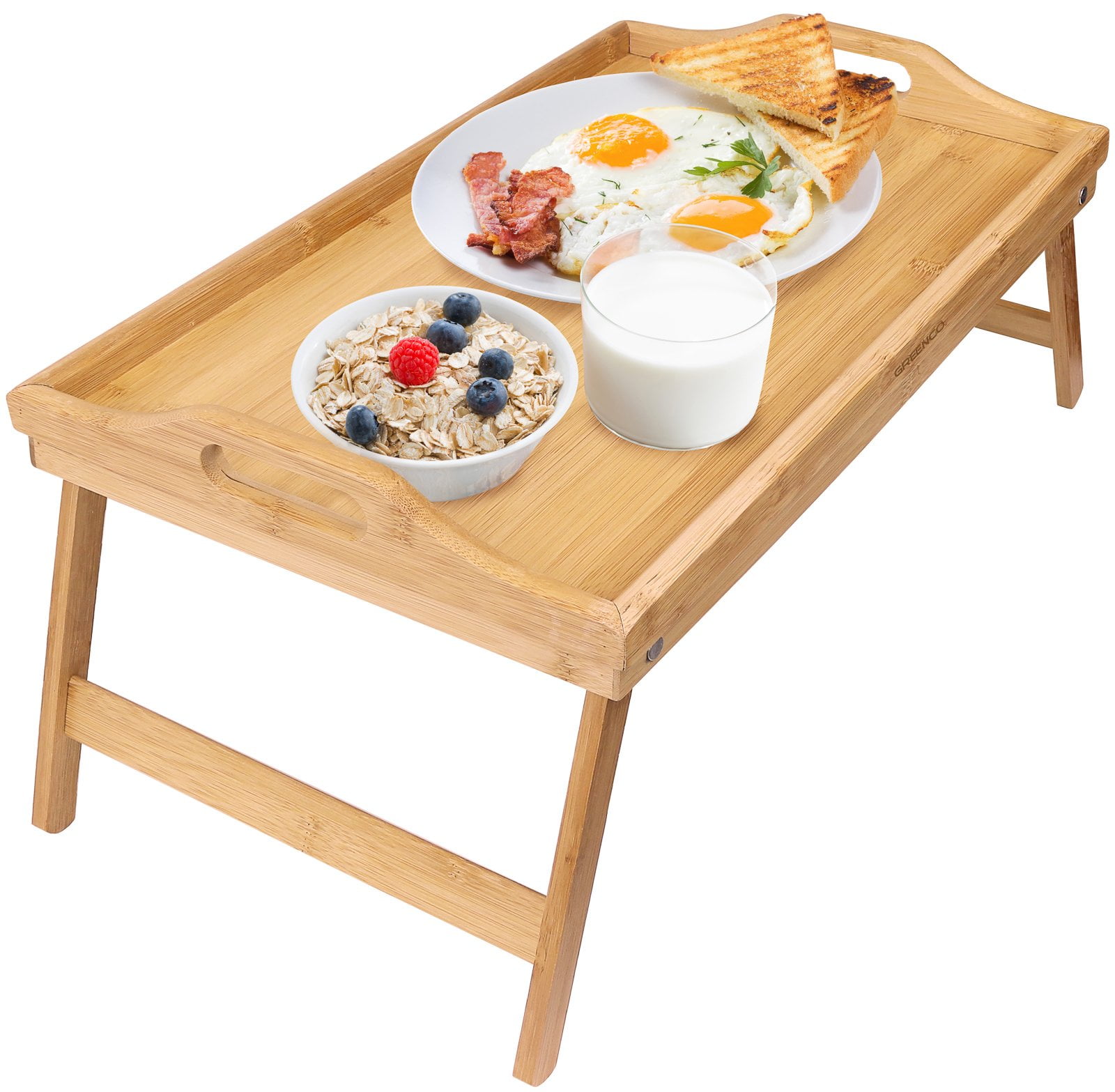Greenco Bed Tray Table with Foldable Legs, Breakfast Trays with Handles ...