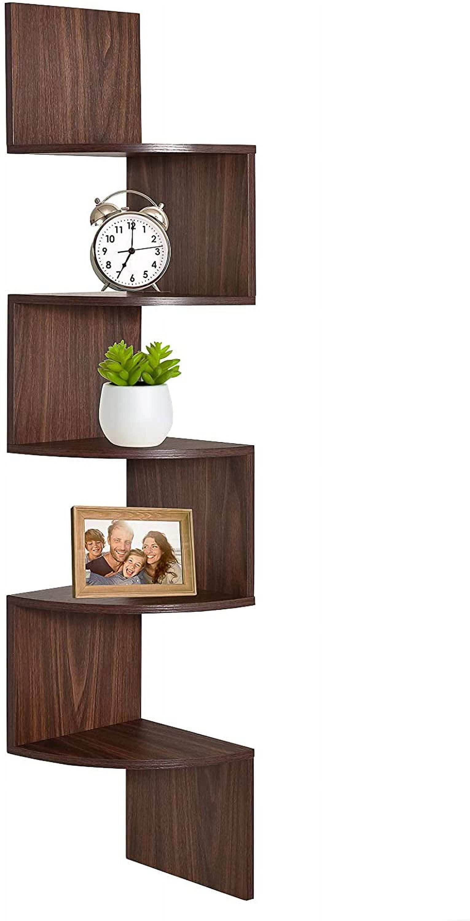 Greenco Corner Shelf, 5 Tier Floating Shelves for Wall, Easy-to ...
