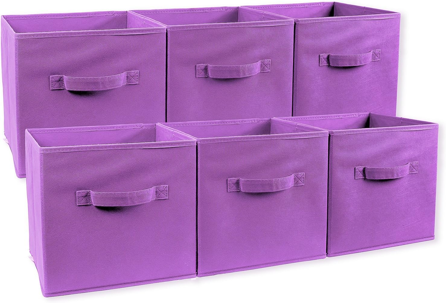 Greenco Foldable Storage Cubes Non-woven Fabric -6 Pack-(Purple ...