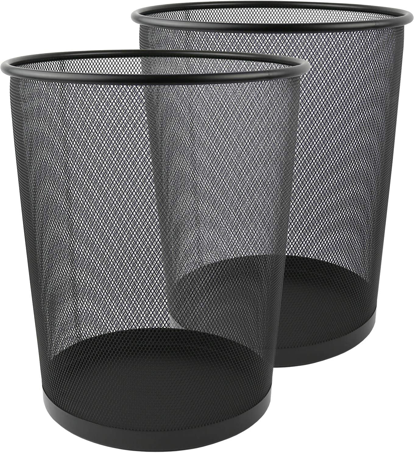 Greenco Small Trash Cans for Home or Office, 2-Pack, 6 Gallon Black ...