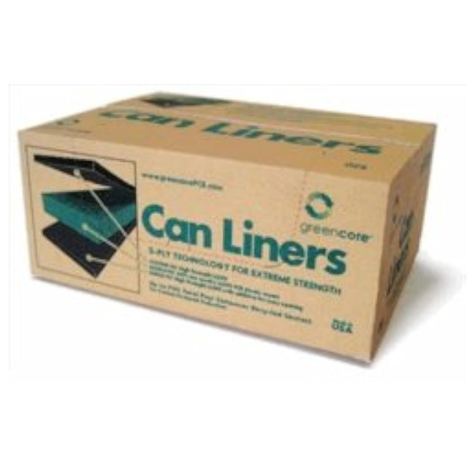 Greencore Recycled Plastic Can Liners 33-39 Gallon (Black) - Case of ...
