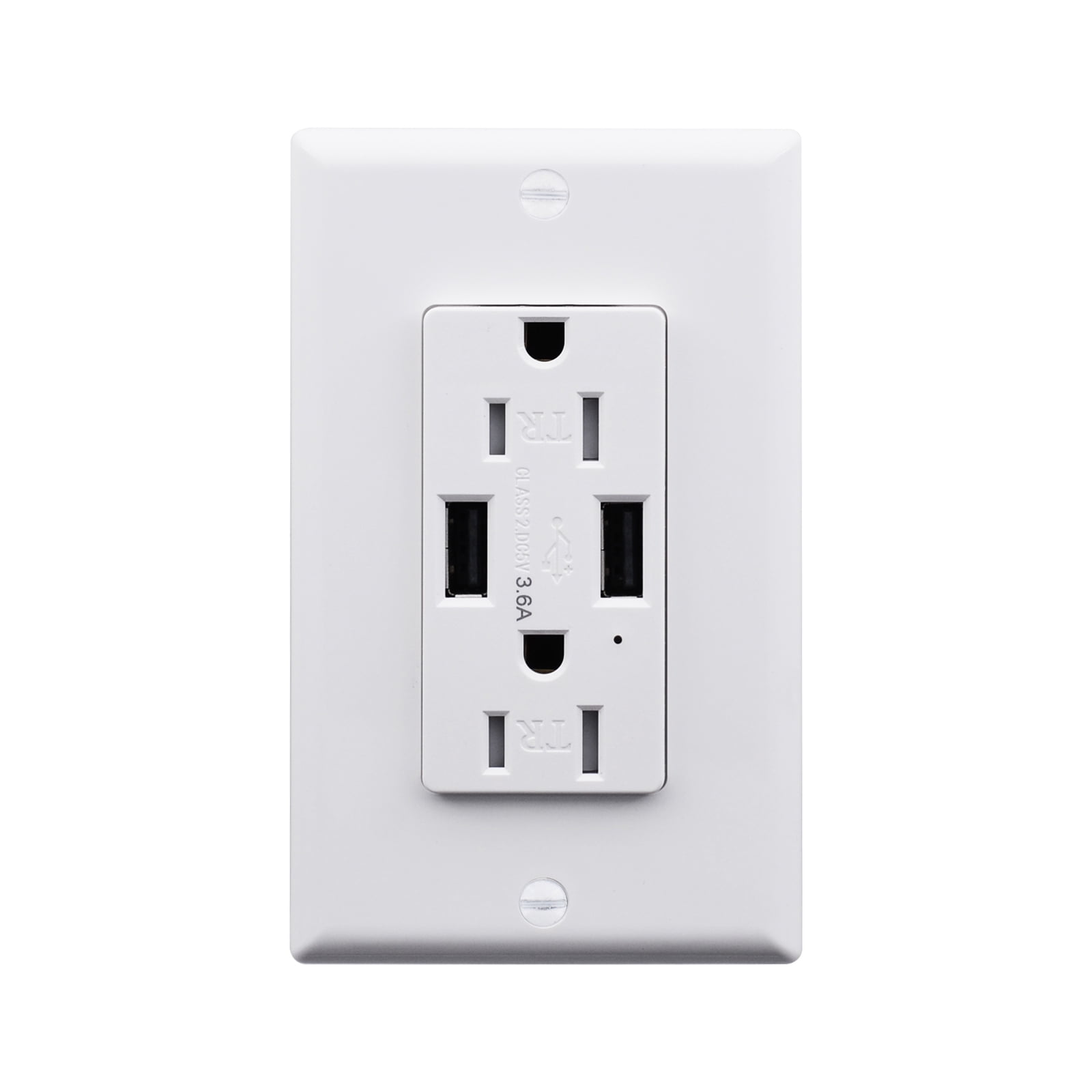 Greencycle 3.6A 2-Port USB Wall Outlet, 15 Amp Tamper Resistant ...
