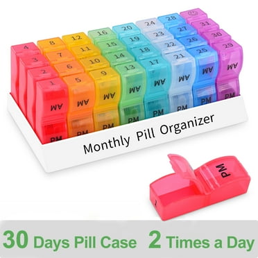 MedCenter System Monthly Pill Organizer, Pill Dispenser and Reminder ...