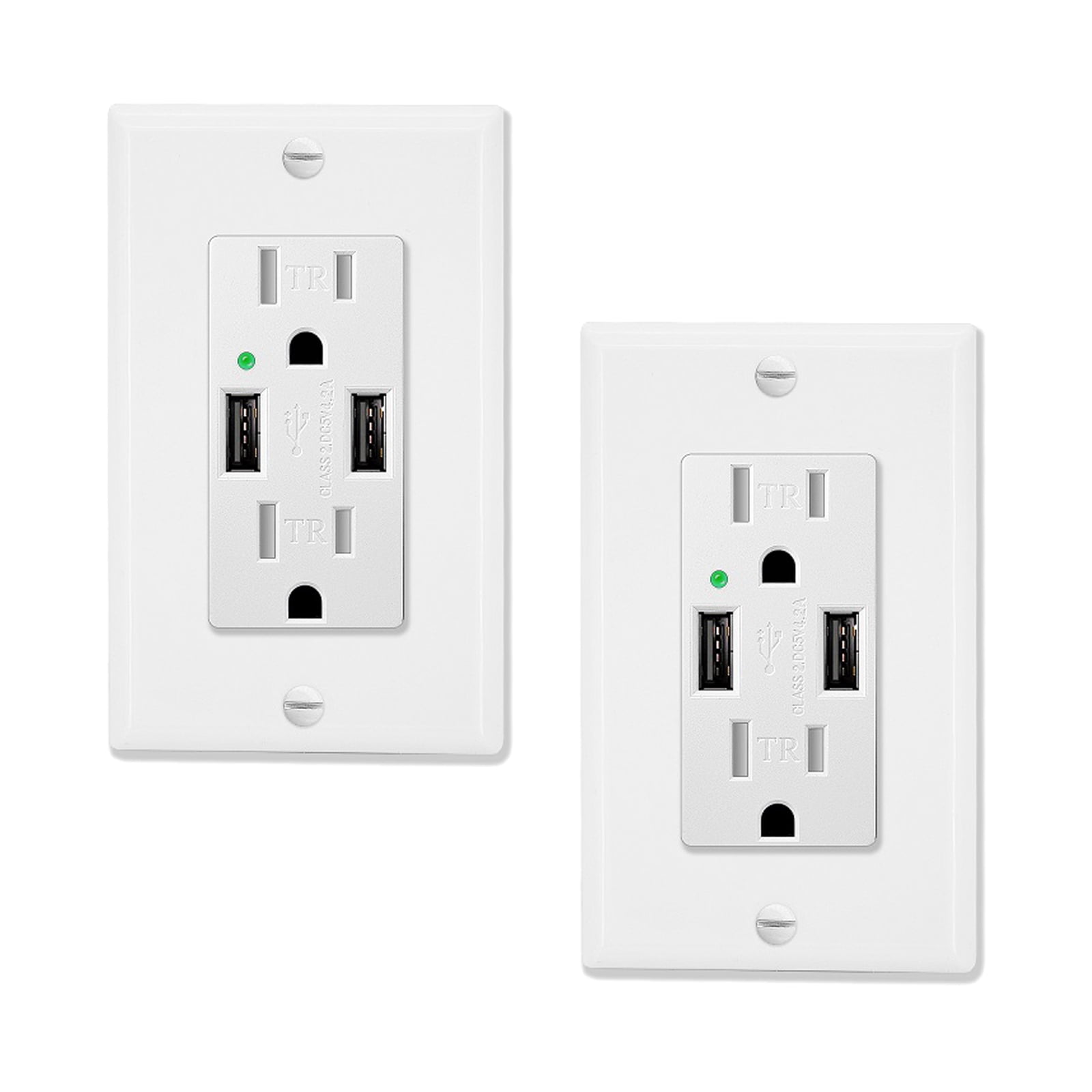 Greencycle 4.2A USB Receptacle Outlet with Dual USB Charging Ports and ...