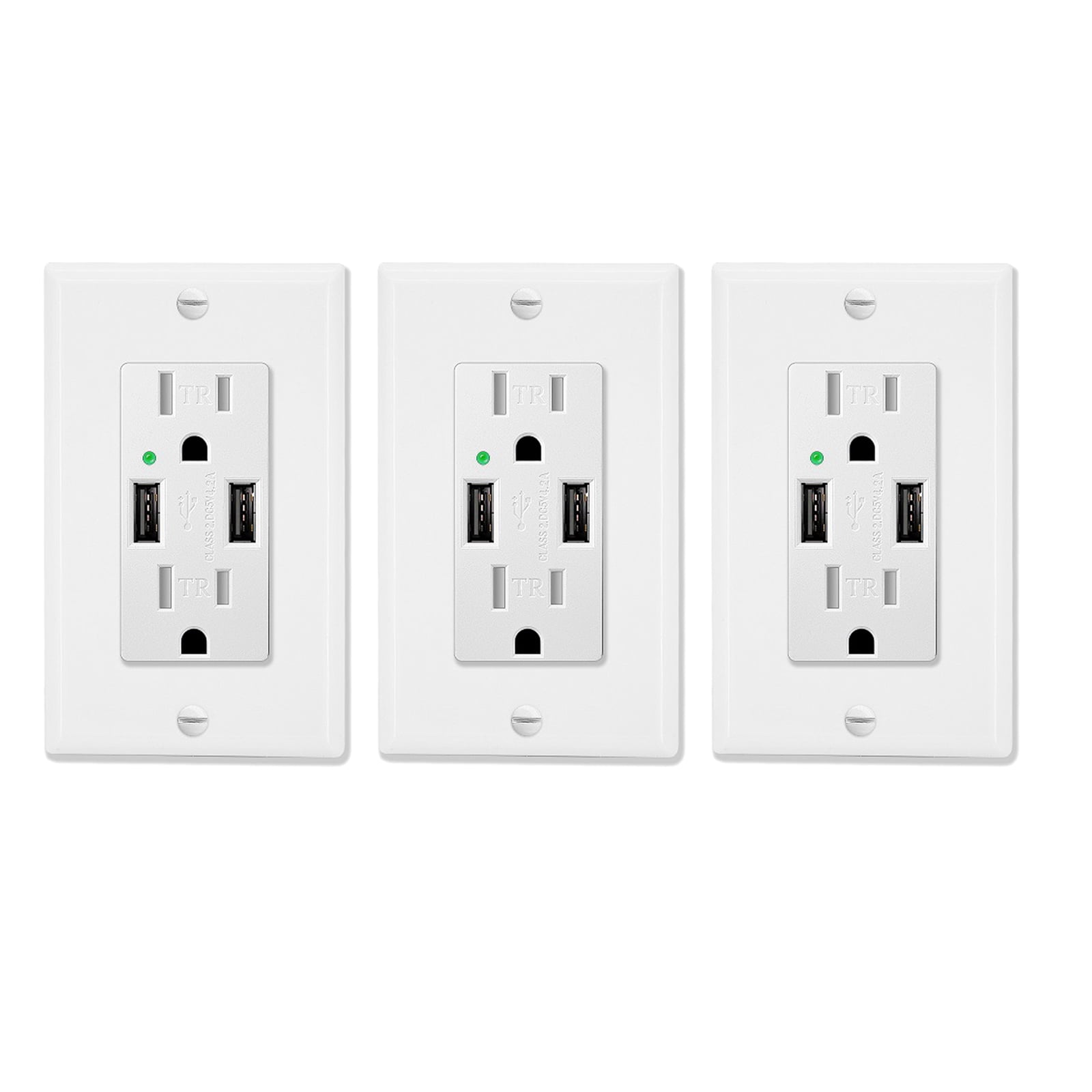 Greencycle 4.2A USB Receptacle Outlet with Dual USB Charging Ports and ...
