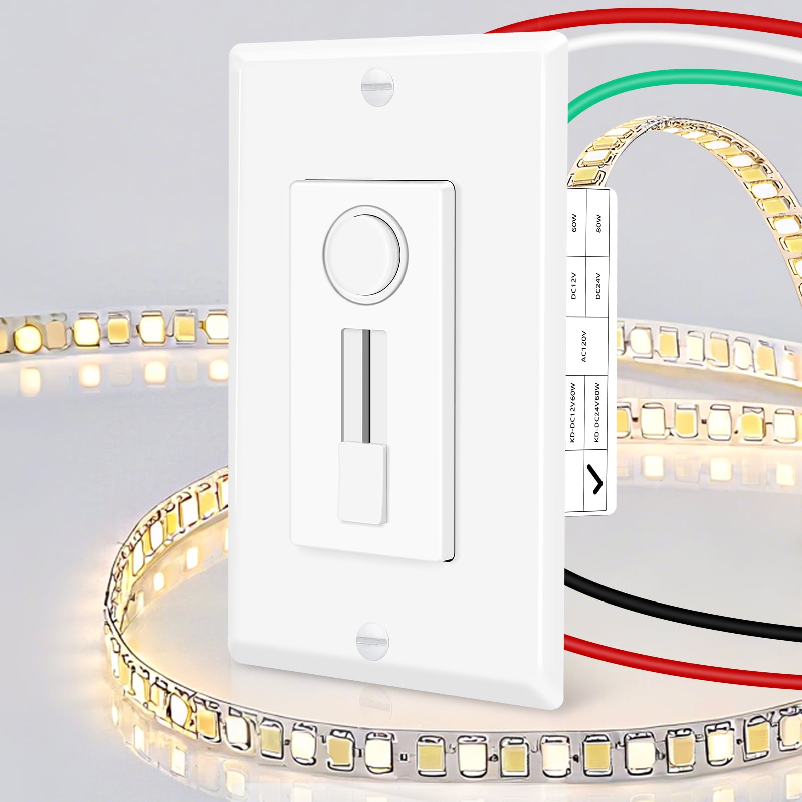 Greencycle 60W 24V LED Driver Dimmer, All-in-One 120V AC to 24V DC ...