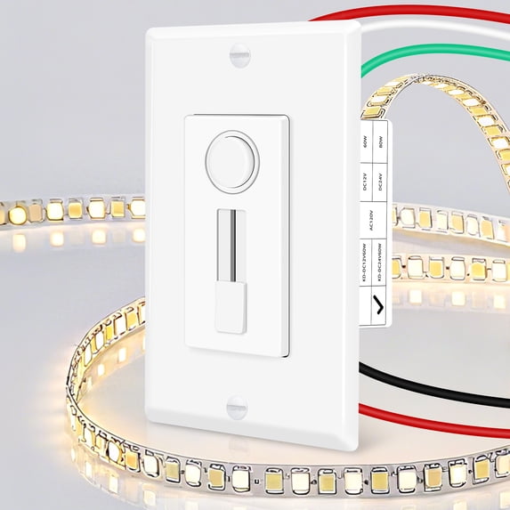 Greencycle 60W 24V LED Driver Dimmer, All-in-One 120V AC to 24V DC ...