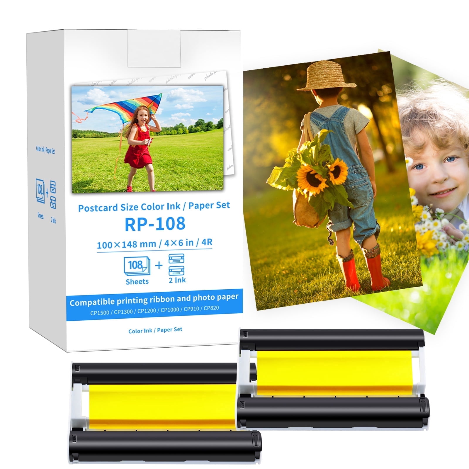 Greencycle Compatible for Canon Selphy CP1500 Ink and Paper Set RP ...