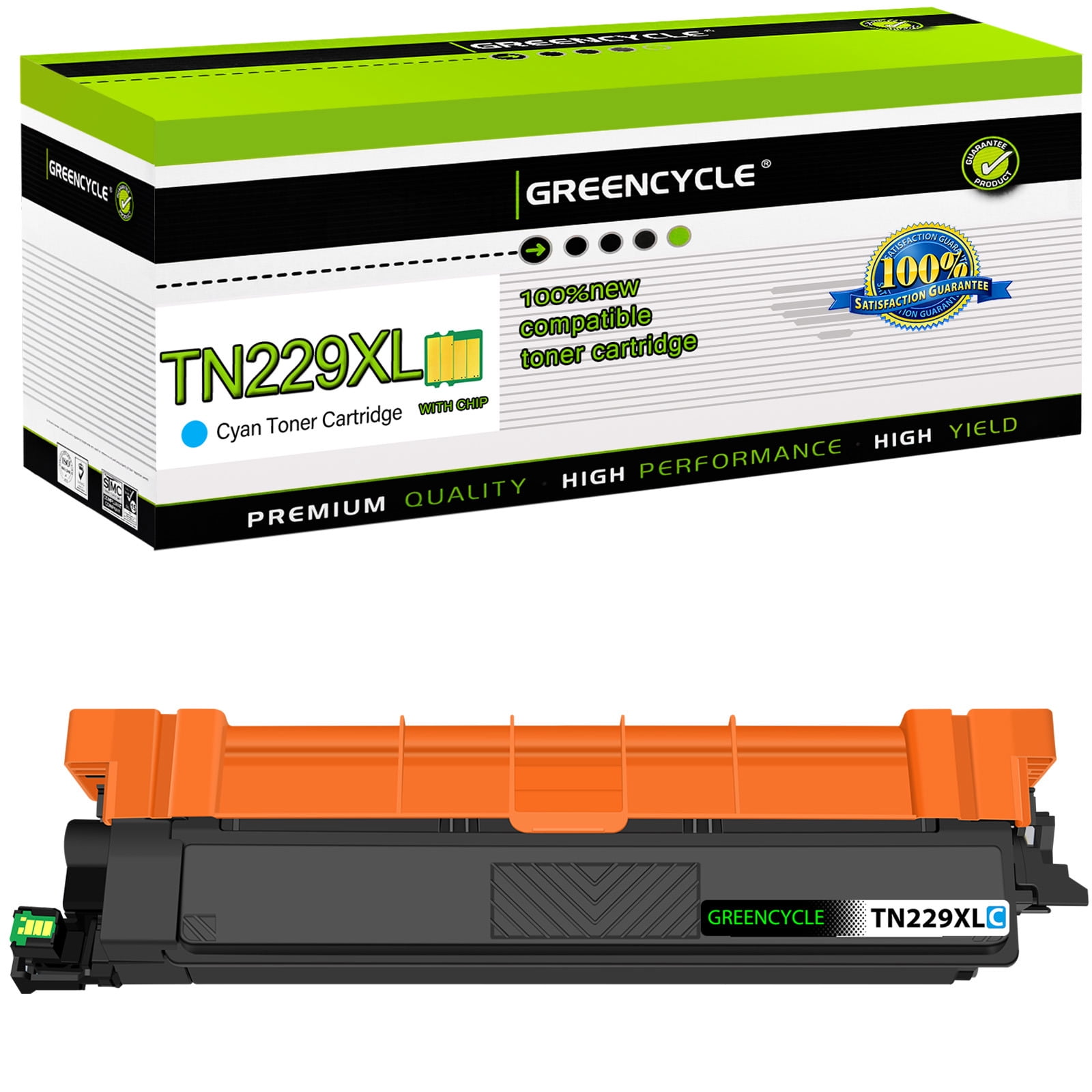 Greencycle TN229XL TN229C Cyan Toner Cartridge Compatible for Brother ...