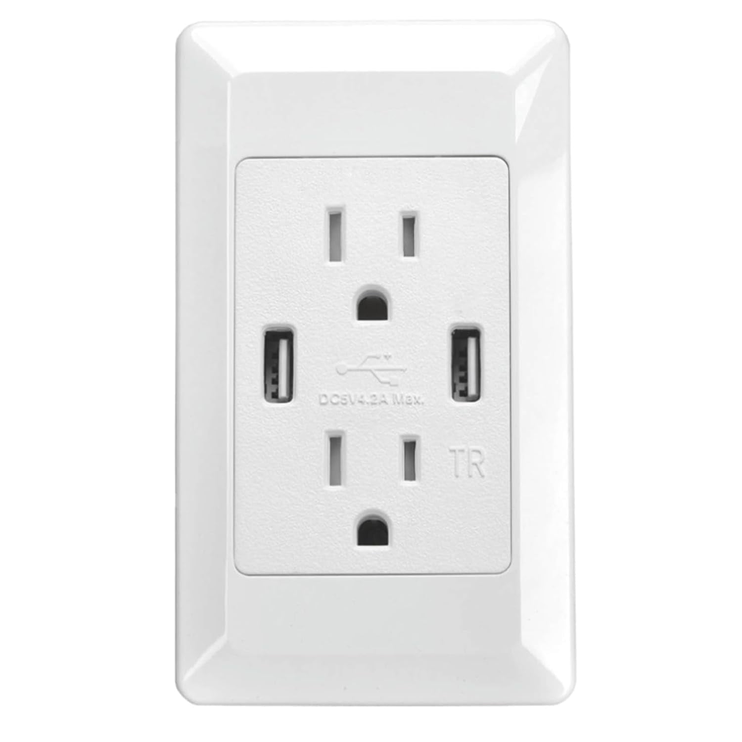 GREENCYCLE Smart Dual USB Charger Wall Plate Plug Outlet Socket ...