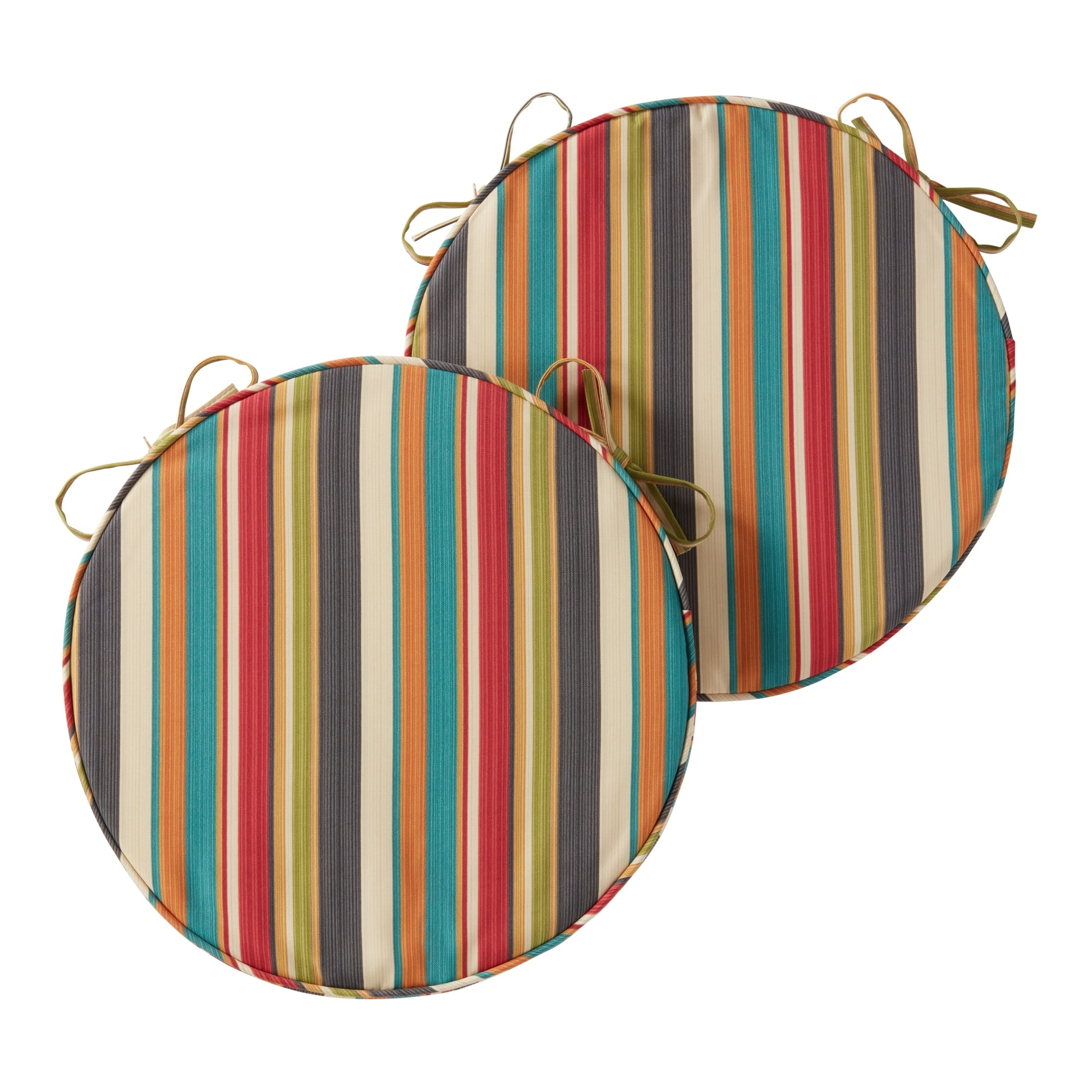 Greendale Home Fashions 18" x 18" Sunset Stripe Round Outdoor Chair Pad ...