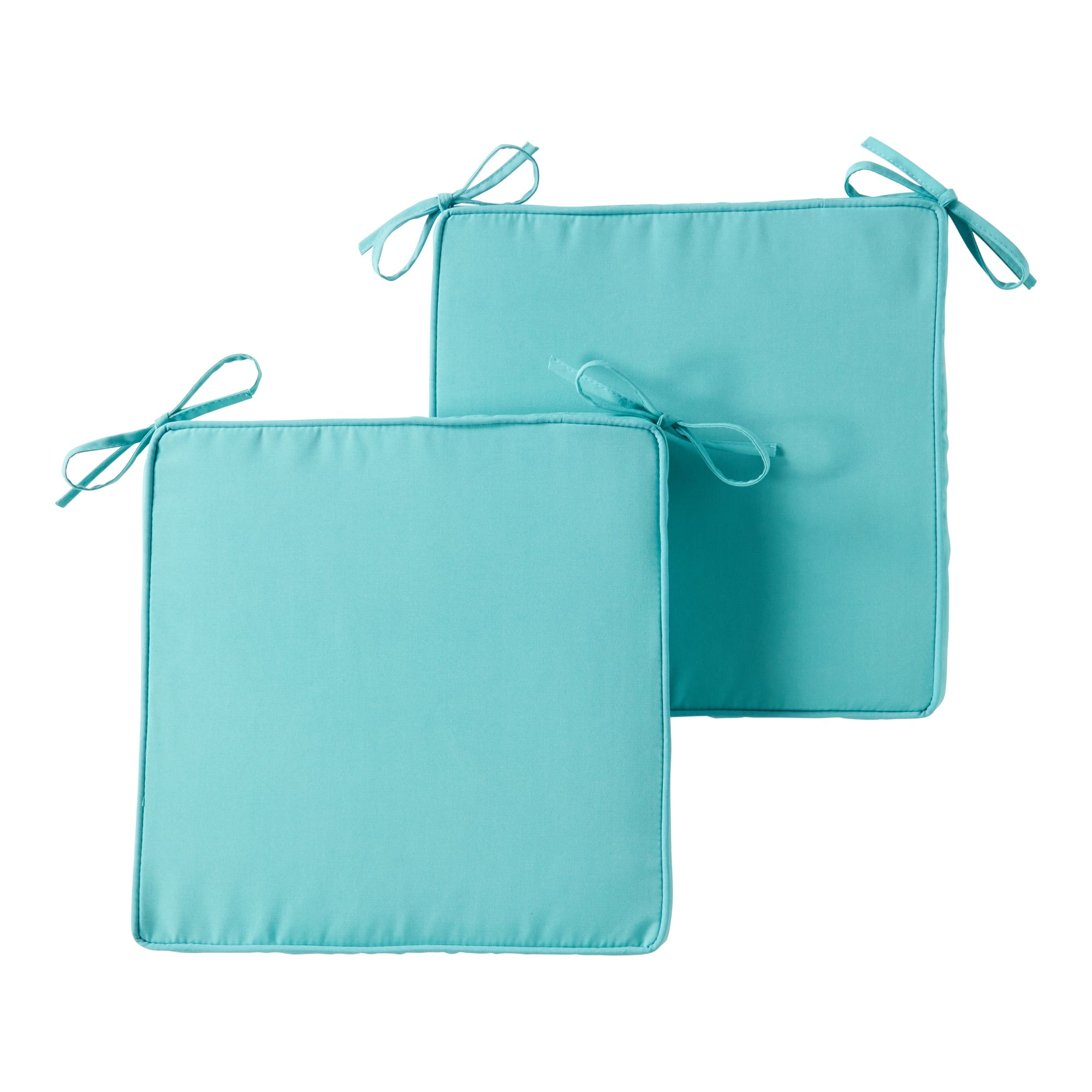 Greendale Home Fashions 18 x 18 in. Teal Square Outdoor Chair Pad (Set ...