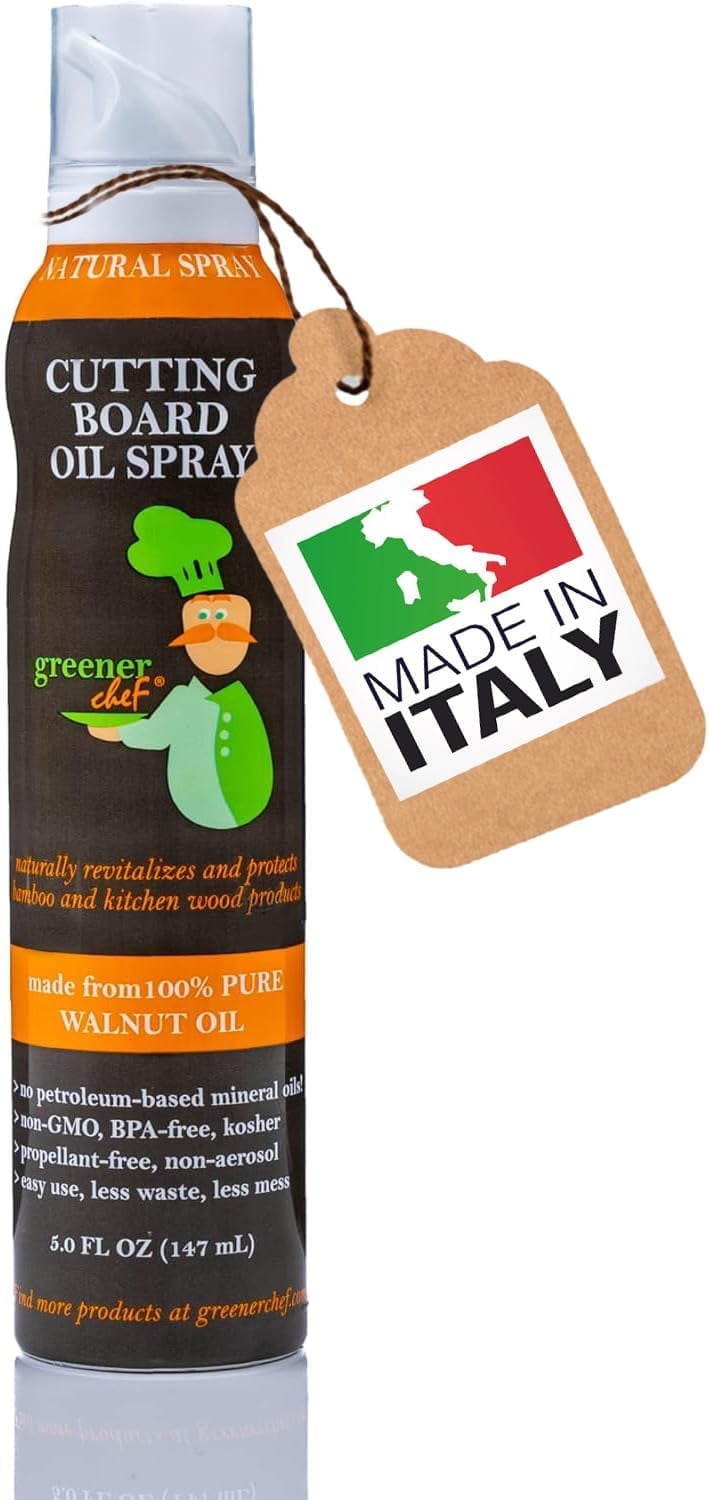 Greener Chef Non-Aerosol Walnut Oil Spray for Cutting Boards, Unscented ...