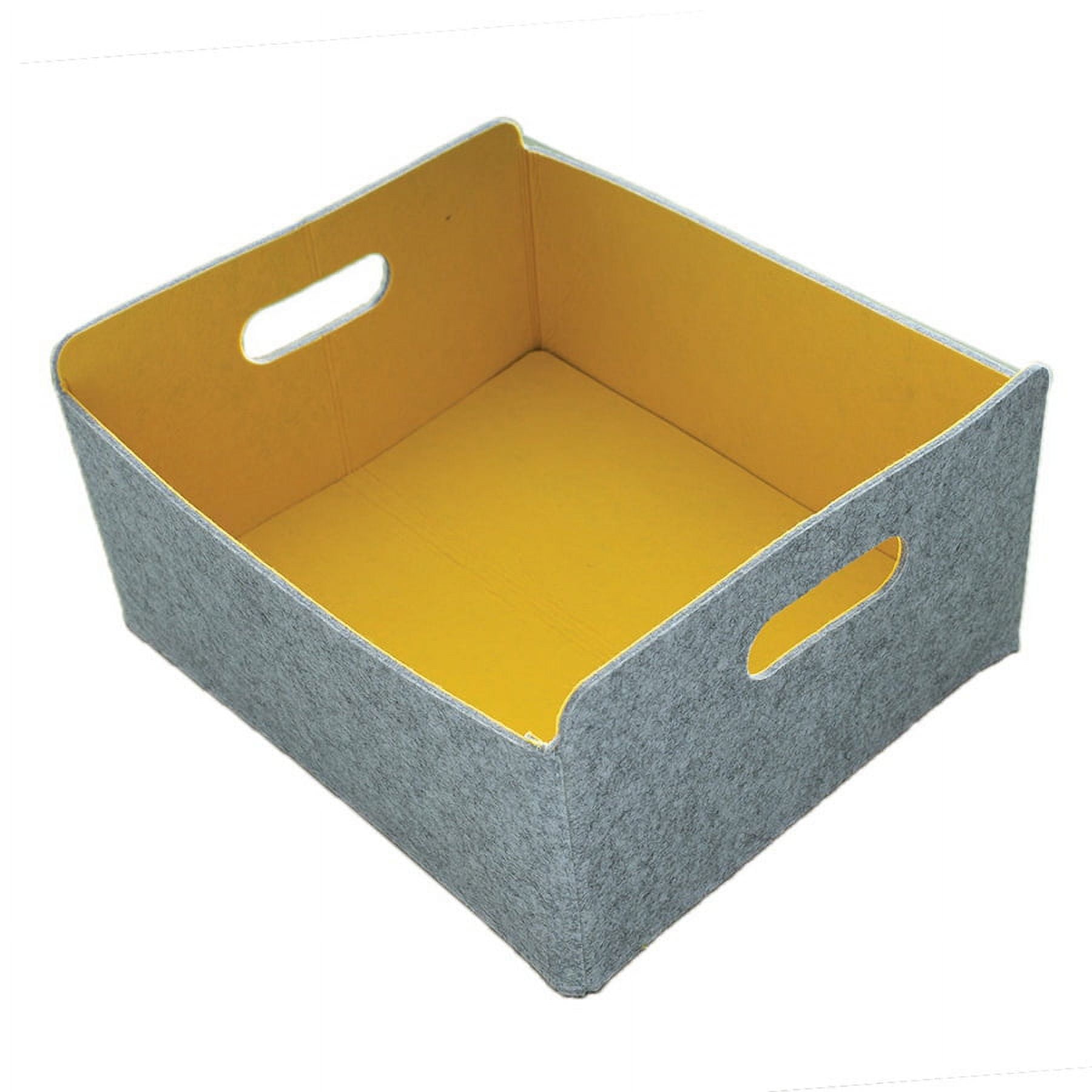 Greener Things Light Grey Felt Storage Basket - Walmart.com