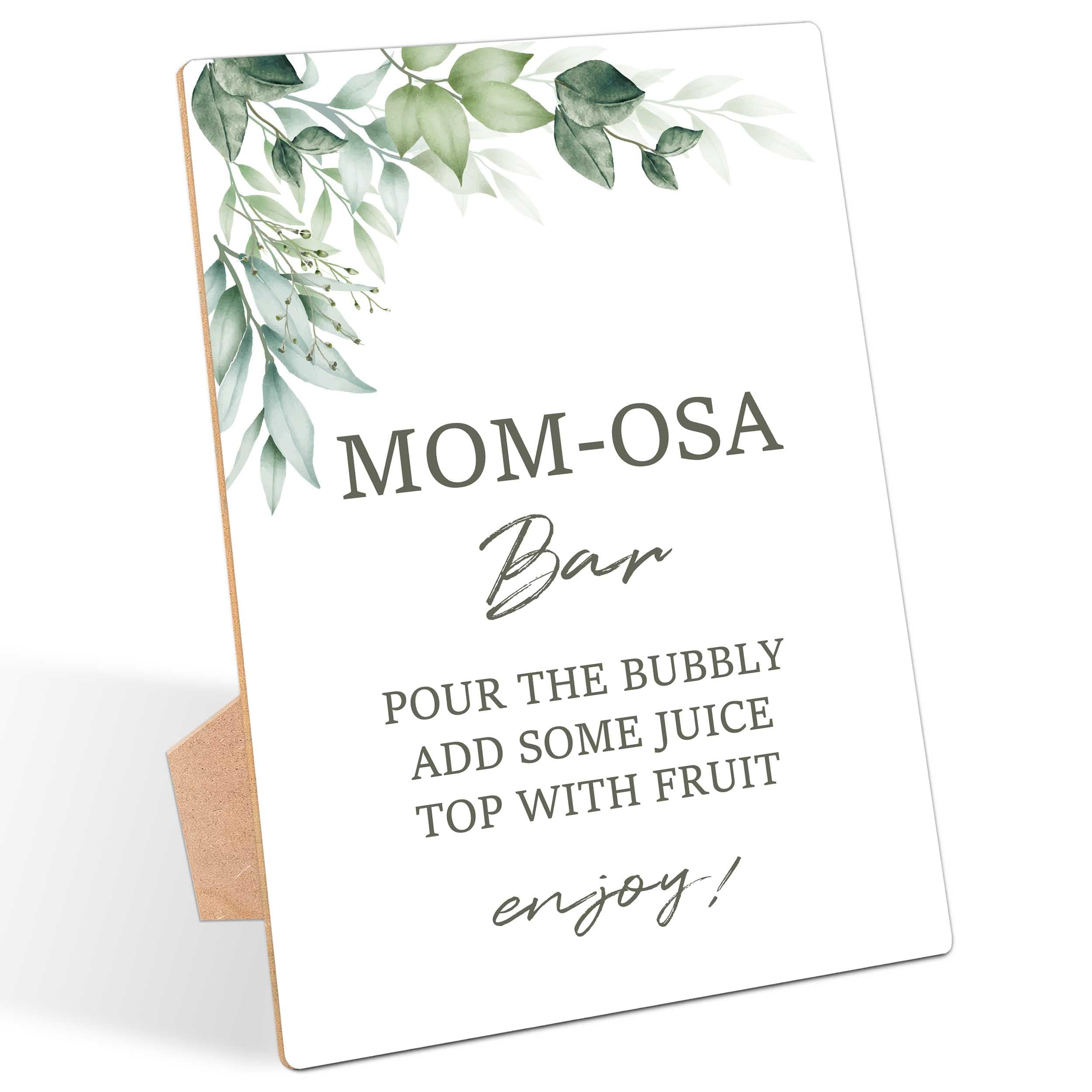 Greenery Baby Shower FEV6 Table Sign, Mom-osa Bar Sign, Pack of 1 ...