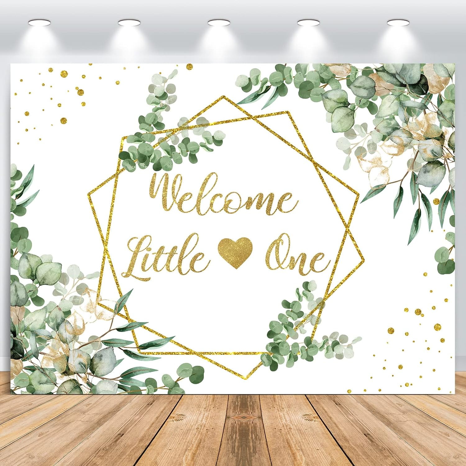 Greenery Baby Shower Theme Backdrop for Neutral Welcome Little One ...